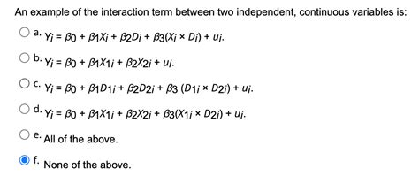 Solved An Example Of The Interaction Term Between Two