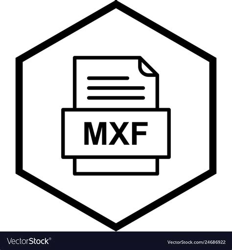 Mxf File Document Icon Royalty Free Vector Image
