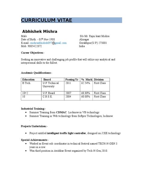 abhishek cv pdf