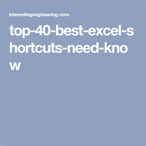 top 40 best excel shortcuts need know excel shortcuts excel shortcut