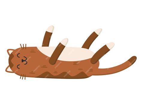 Premium Vector Simple Geometric Cat Cute Kitten Lying Down And Having