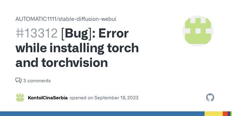 Bug Error While Installing Torch And Torchvision Issue Automatic Stable