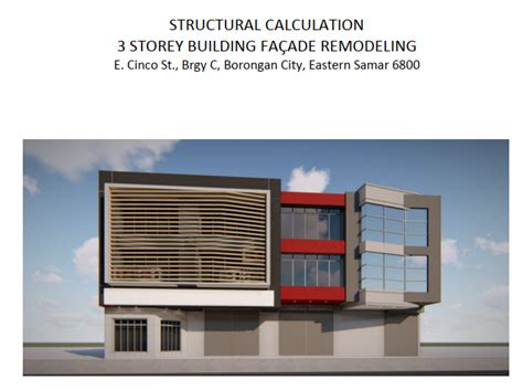 Structural Calculation 3 Storey Building Façade Remodeling Vicivilcom