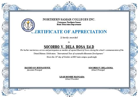 Certificate Of Appreciation United Nation Pdf