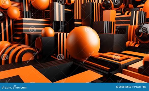 Abstract 3d Rendering Of Geometric Shapes Modern Background Design Stock Illustration