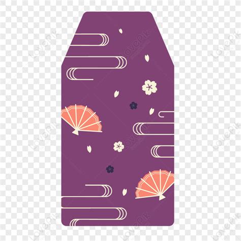 보라색 귀여운 일러스트 만화 일본 새해 돈 빨간 봉투아름다운일본식 Png 일러스트 무료 다운로드 Lovepik