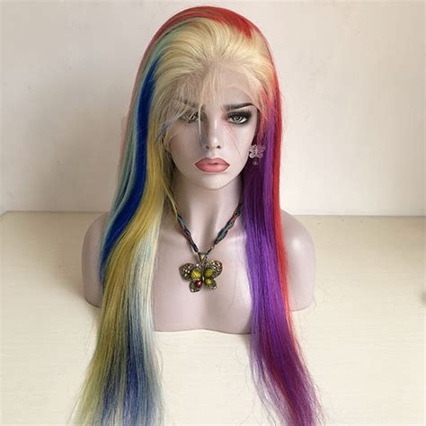 Rainbow Of Hair Wig Sidary Best Rainbow Human Hair Colorful Full Lace Wigs