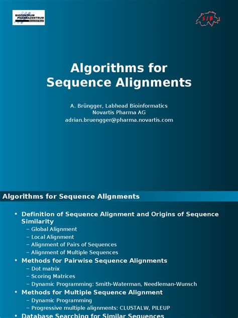 sequence alignment methods and algorithms pdf sequence alignment