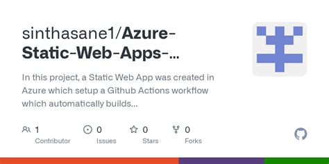 Github Sinthasane Azure Static Web Apps Using Net And Blazor In This Project A Static Web