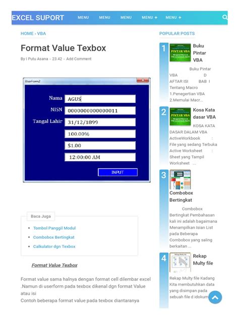 Format Value Texbox Excel Suport Pdf Format Value Texbox Excel Suport Pdf