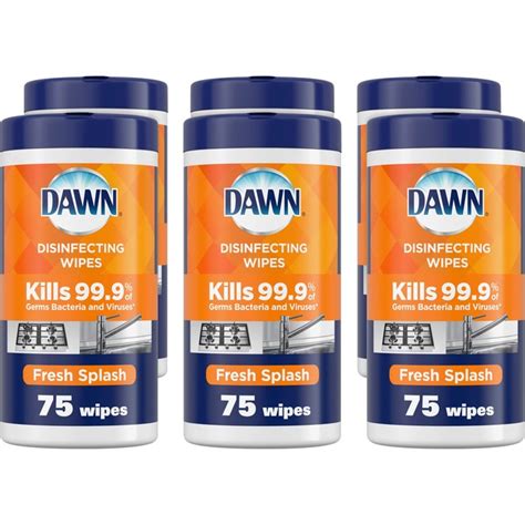 Dawn Disinfecting Wipes Fresh Scent 75 Pack 6 Carton White