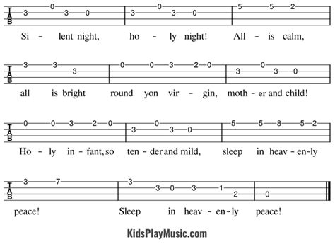 Ukulele Chords For Silent Night Silent Night Lyrics And Chords Guitar