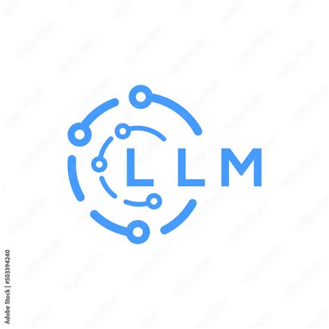 Llm Technology Letter Logo Design On White Background Llm Creative