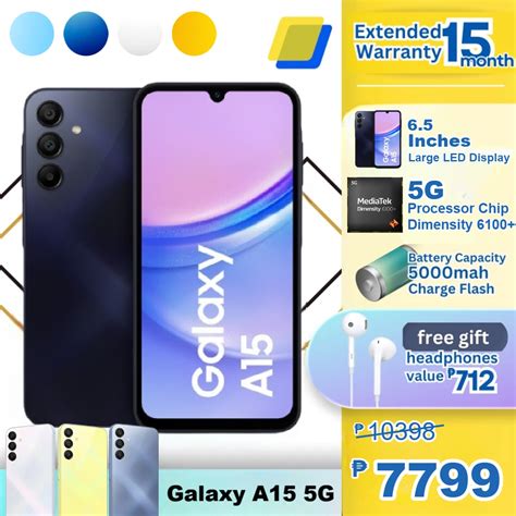 Galaxy A15 5g Smartphone 6 5″ Fhd Super Amoled 90hz Refresh Rate 6gb Ram 128gb Rom