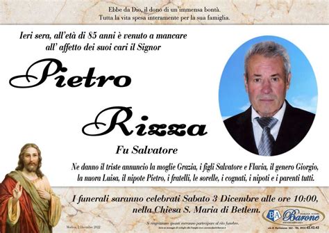Necrologi Pietro Rizza Ragusa Oggi