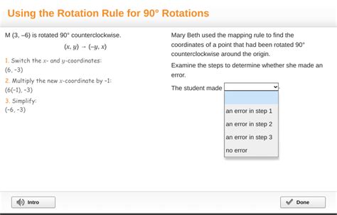 Using The Rotation Rule For 90∘ Rotationsm3−6 Is Rotated 90∘ Counterc