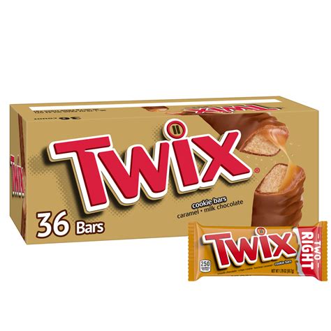Twix Caramel Cookie Chocolate Candy Bar Full Size 179 Oz 36 Ct