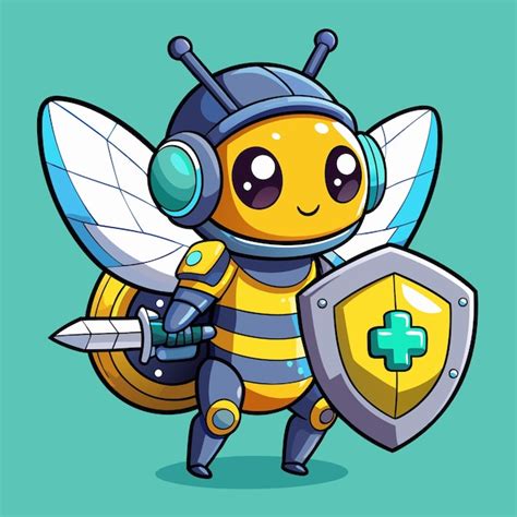 Premium Vector Cute Bee Robot