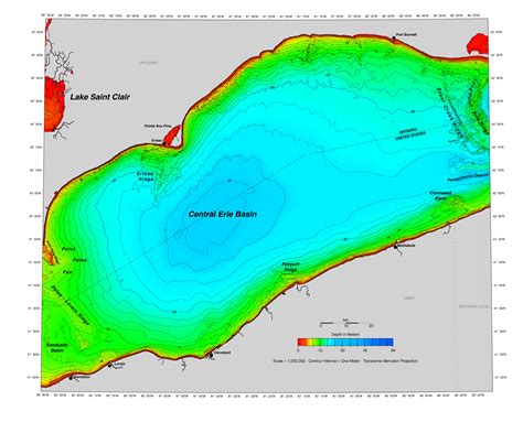 Depth Chart Lake Erie Depth Map