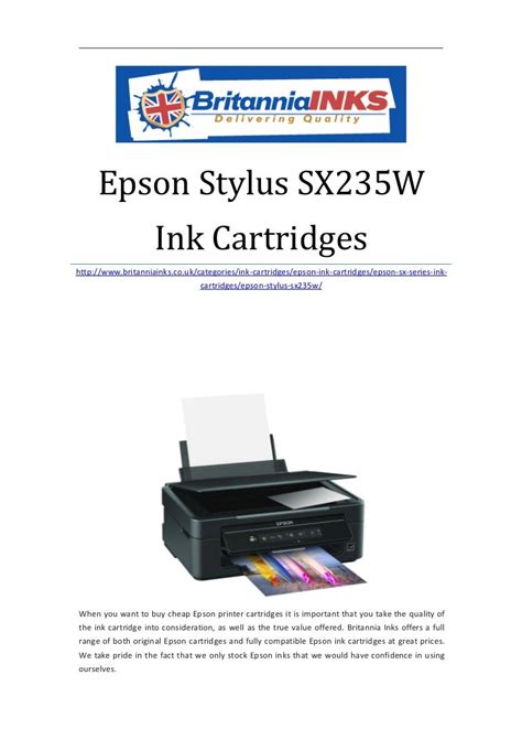 Epson stylus sx235w ink cartridges