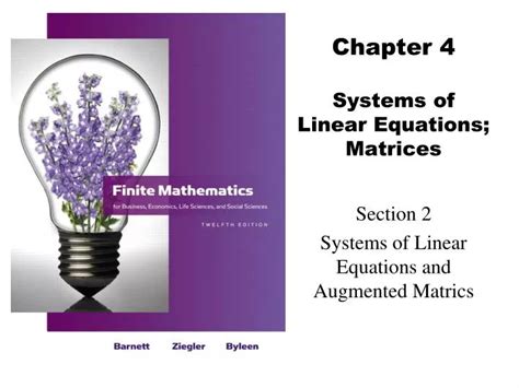 PPT Chapter Systems Of Linear Equations Matrices PowerPoint