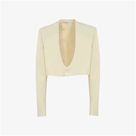 Philosophy Cropped Grain De Poudre Jacket In Ivory Riada Concept