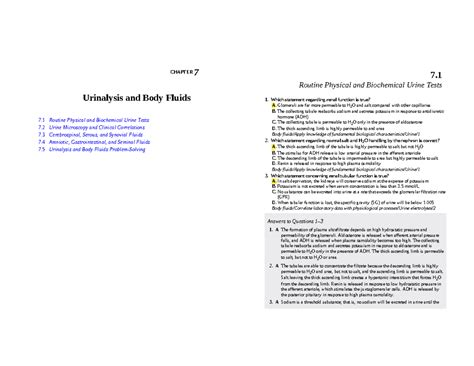 Harr Aubf Harr Chapter 7 Urinalysis And Body Fluids 7 Routine