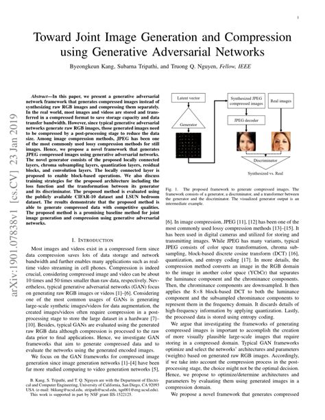 Pdf Toward Joint Image Generation And Compression Using Generative Adversarial Networks