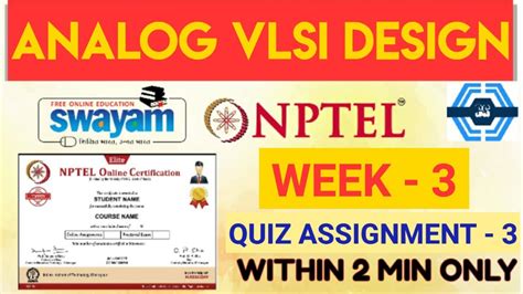 analog vlsi design week 3 quiz assignment solution nptel 2023 swayam youtube