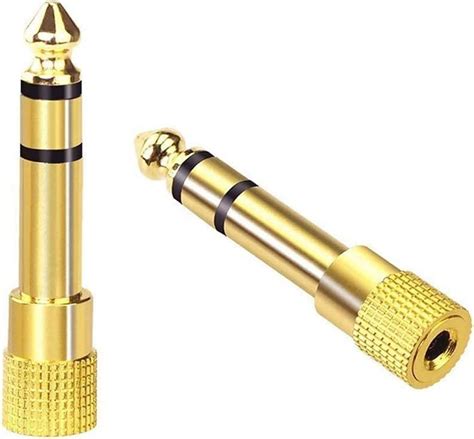 2pcs Mini Jack Adapter 35mm To 635mm Audio Jack 18 To 14 Inch