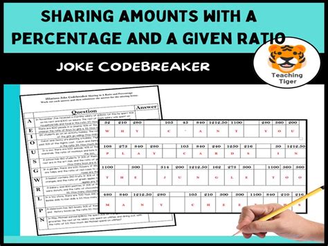 Ultimate Joke Codebreaker Percentage Of Amounts And Sharing In A Ratio