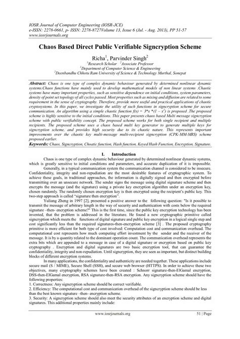 PDF Chaos Based Direct Public Verifiable Signcryption Scheme DOKUMEN TIPS