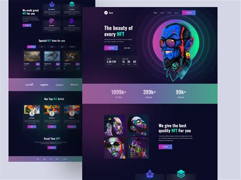 Nft Landing Page Web Design On Behance