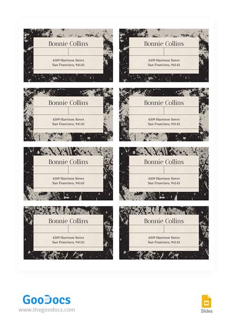 Painted Address Label Template In Google Slides