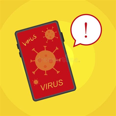 Mobile Phone Virus Screen Security Protection Concept Alert Message