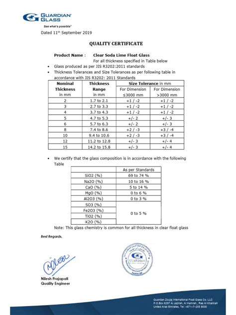 Quality Certificate Float Clear Pdf Quality Certificate Float Clear Pdf