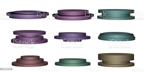 라운드 제품 디스플레이 스탠드 라운드 베이스 절단 경로와 흰색 배경에 제품을 표시하기위한 빈 팔레트 0명에 대한 스톡 사진 및 기타 이미지 Istock