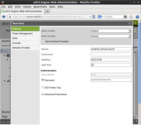 Centos 6 Ovirt Initial Setup On Web Ui Server World