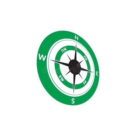 Compass Logo Design Pointer North South East West Compass Symbol Direction Sign Stock