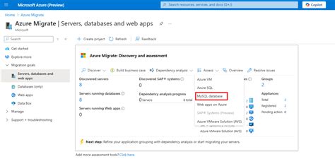Tutorial Create A Mysql Assessment For Migration To Azure Database