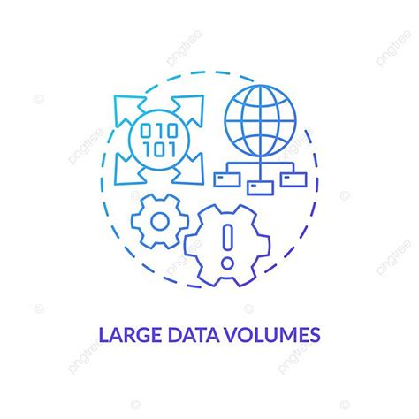 Large Data Volumes Blue Gradient Concept Icon Lineart Flat Dataset Vector Lineart Flat