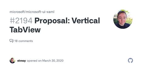 Proposal Vertical Tabview · Issue 2194 · Microsoftmicrosoft Ui Xaml · Github