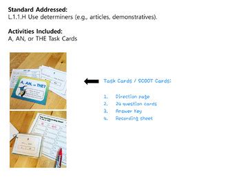 Determiners Articles Demonstratives Grammar Activities TpT