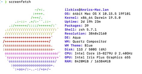 酷炫的unix系统信息显示命令 screenfetch netofetch 伪斜杠青年