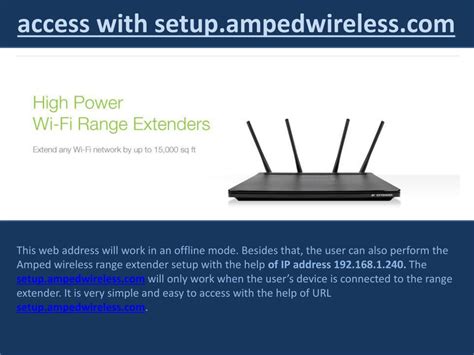 PPT Amped Wireless Range Extender Setup PowerPoint Presentation Free Download ID 10031978