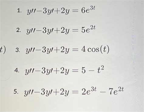 Solved Match The Differential Equation To The Correct Guess