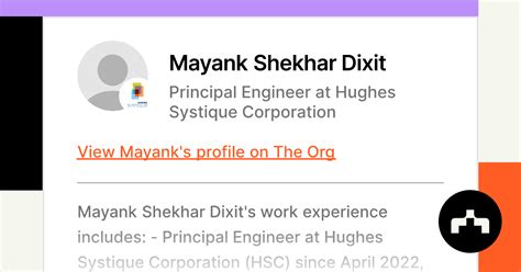 Mayank Shekhar Dixit Principal Engineer At Hughes Systique