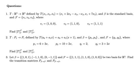 questions t r3→r3 ﻿defined by