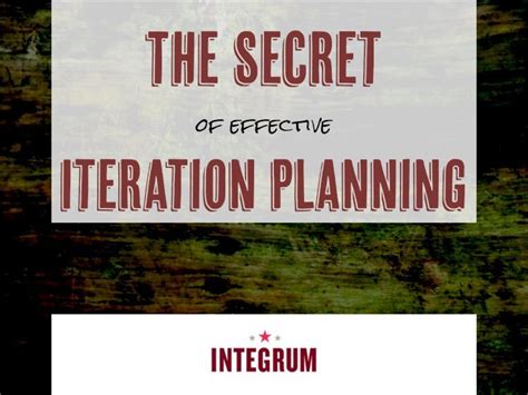 Pdf The Secret Of Effective Iteration Planning Dokumentips