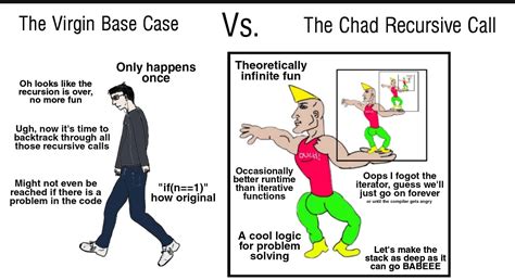 Recursion virgin vs chad : r/ProgrammerHumor